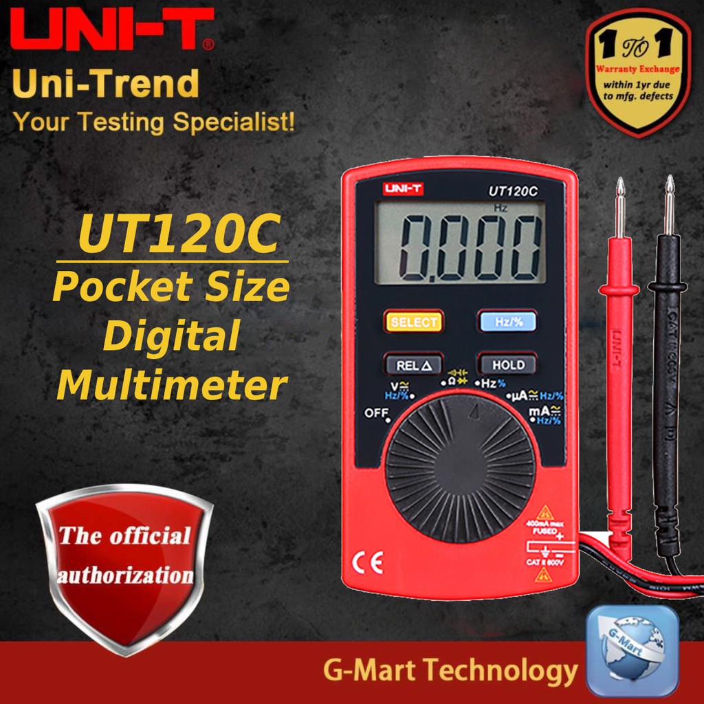 UNI-T UT120C UT120A UT120B Mini Digital Multimeter Portable Voltmeter ...