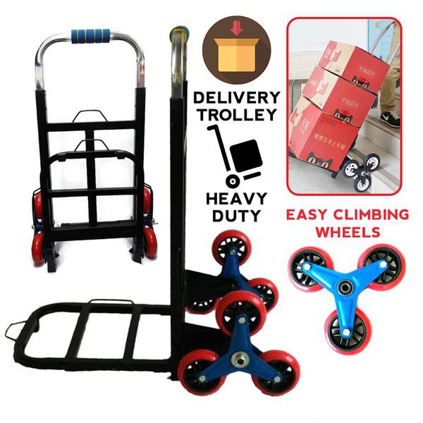 HEAVY DUTY 6 Wheel Foldable Extendable Transport Delivery Trolley Cart ...