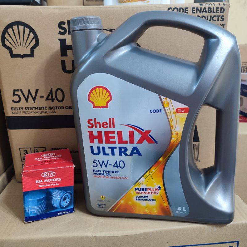 Shell Helix ULTRA 5W40 FULLY / HX7 10W-40 Semi Synthetic Engine Oil 4L ...