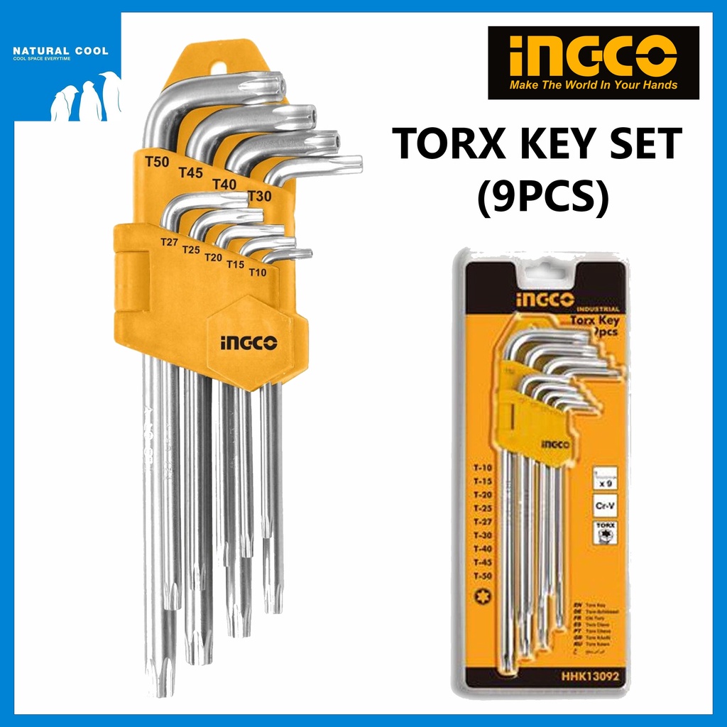 INGCO torx star key allen align key set screwdriver (9PCS/SET ...