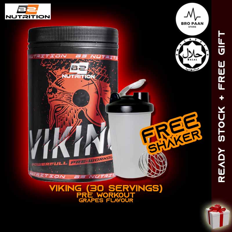 BS Nutrition Viking Pre-Workout (30 Servings)(Grapes) - Halal, Energy ...