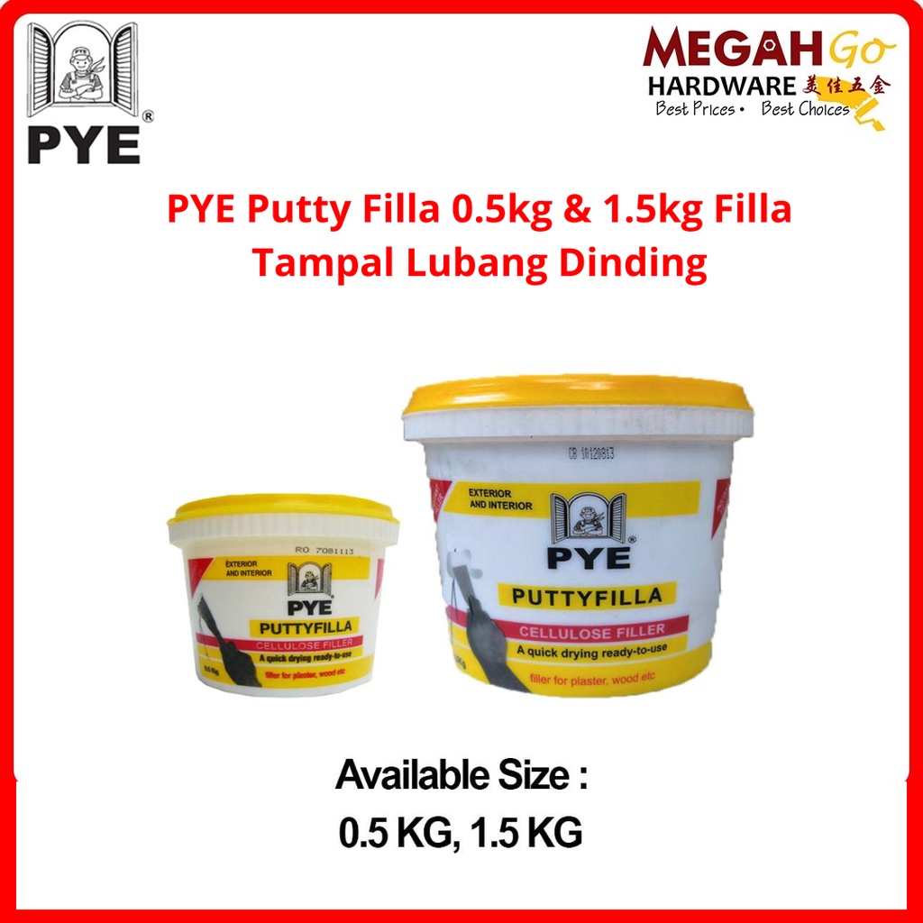 PYE Putty Filla 0.5kg & 1.5kg Filla Tampal Lubang Dinding | Shopee Malaysia