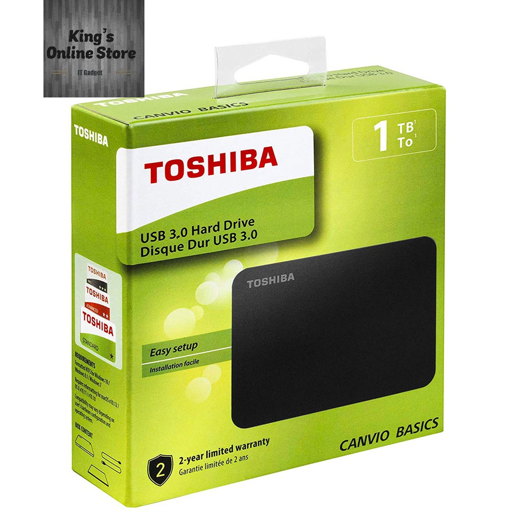 Toshiba Canvio® Basics 1TB Portable External Hard Drive | Shopee Malaysia