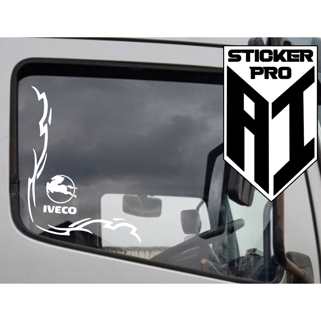 Iveco Truck Tribal style cab side window stickers (pair), STICKER LORRY ...