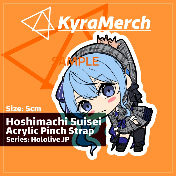 5cm Double Acrylic Hoshimachi Suisei Hololive Japan White Side Keychain ...