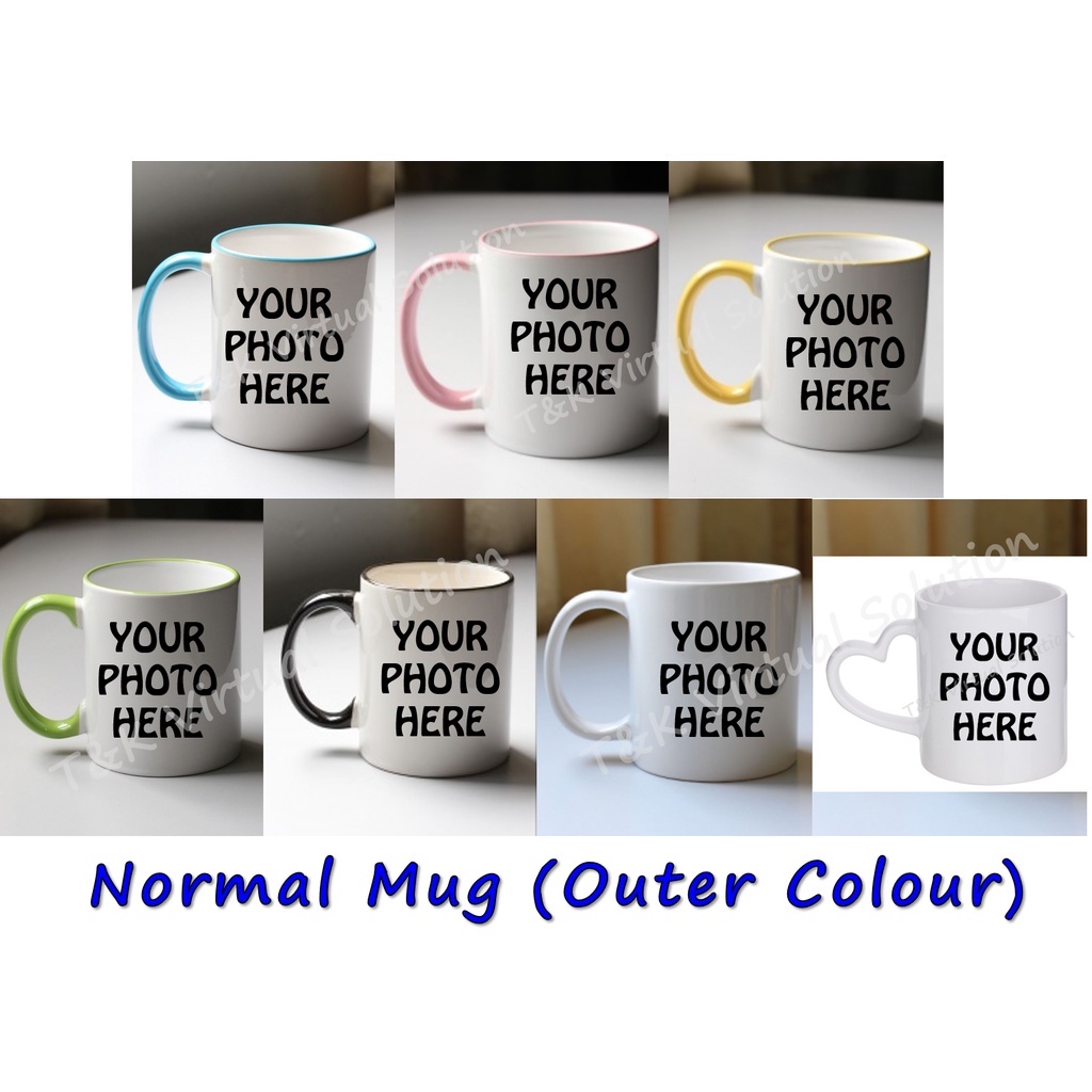 [READY STOCK] DIY Normal Mug / Printing Cup with Outer Colour Mug 11oz ...