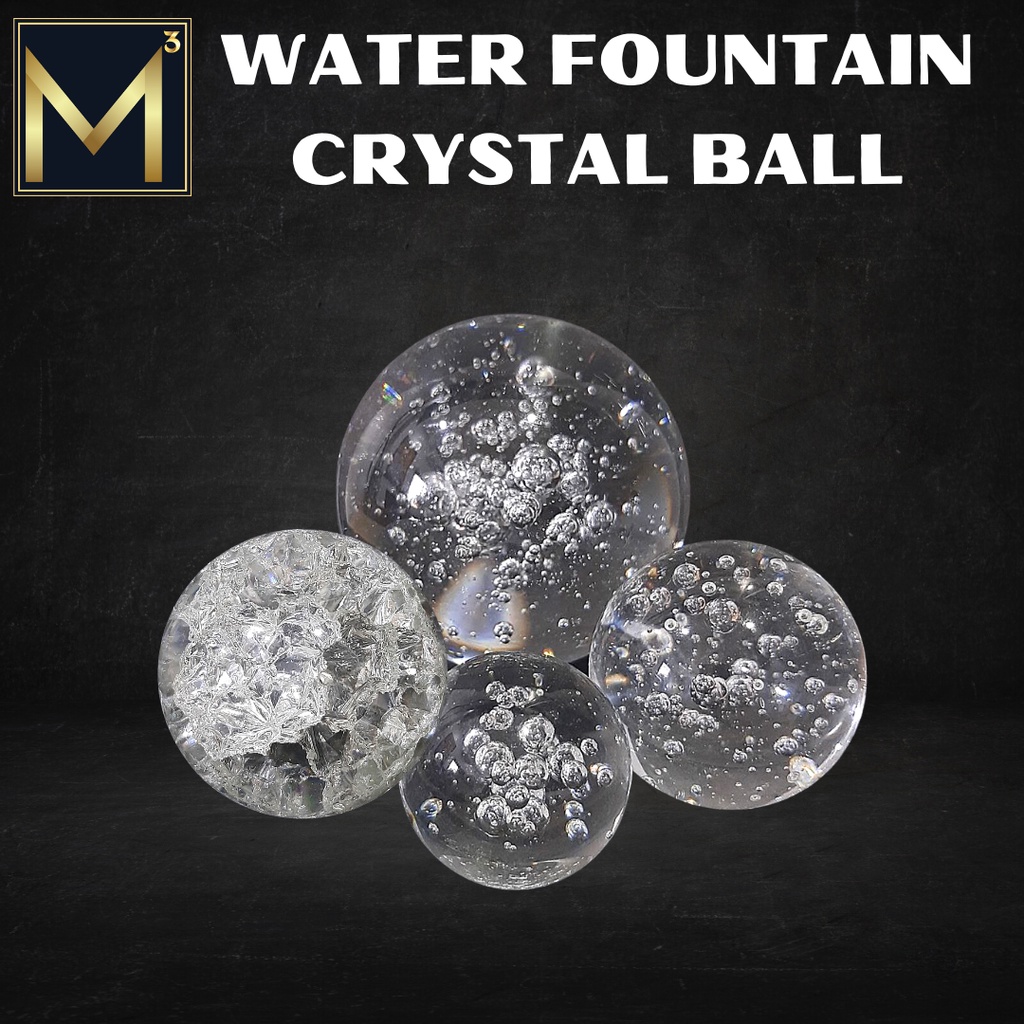 DECORATIVE CRYSTAL BALL/ICE CRACK DESIGN WATER FOUNTAIN CRYSTAL GLASS ...