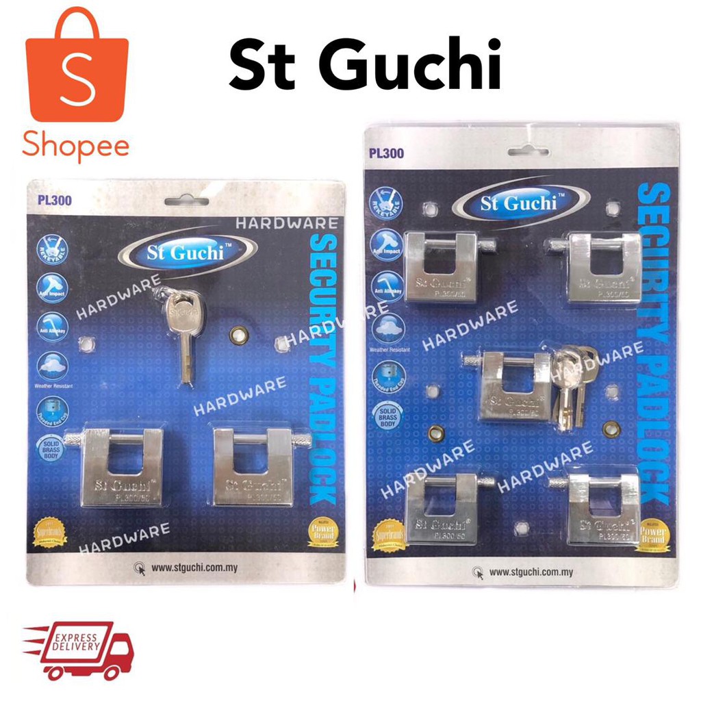 St Guchi SGPL300 Armoured Padlock 60mm/Padlock/Mangga Pintu/Security ...