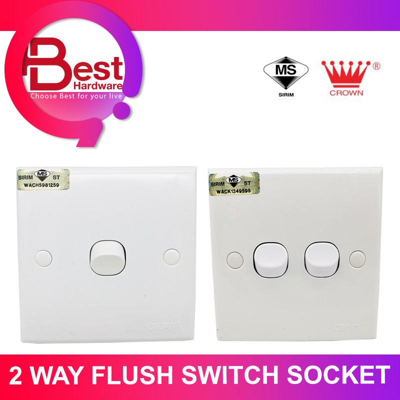 BEST HARDWARE - ORIGINAL CROWN 2 WAY FLUSH SWITCH SOCKET / SUIS SOKET ...
