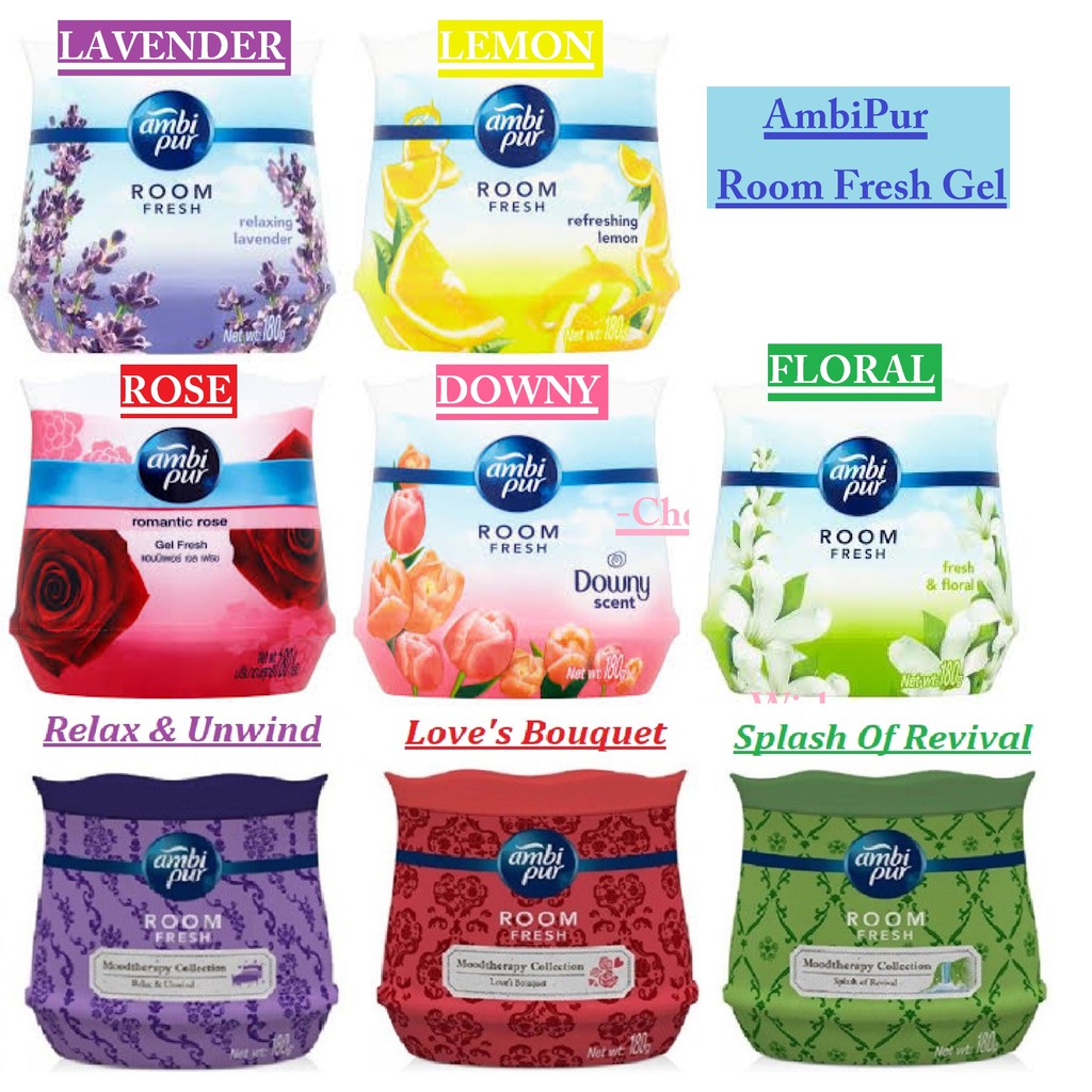 AmbiPur Room Fresh Gel 180g Lavender / Lemon / Rose / Fresh Floral ...