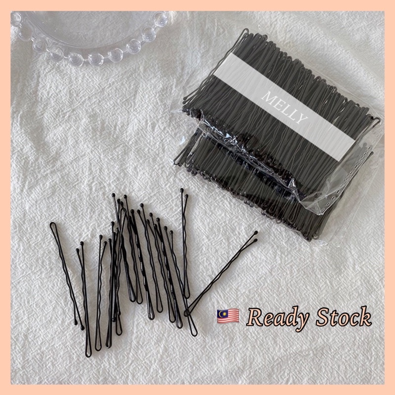 🇲🇾Ready Stock🇲🇾 Basic 50pcs hair pin jepit rambut hitam bob Pin black ...
