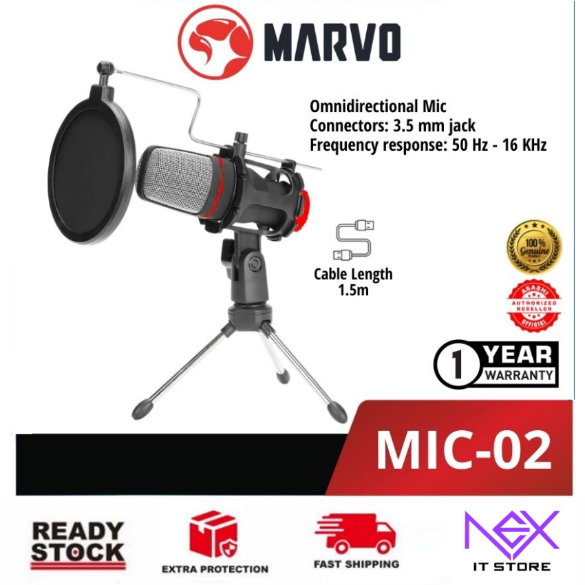 MARVO MIC-02 Omnidirectional Microphone Studio | Shopee Malaysia