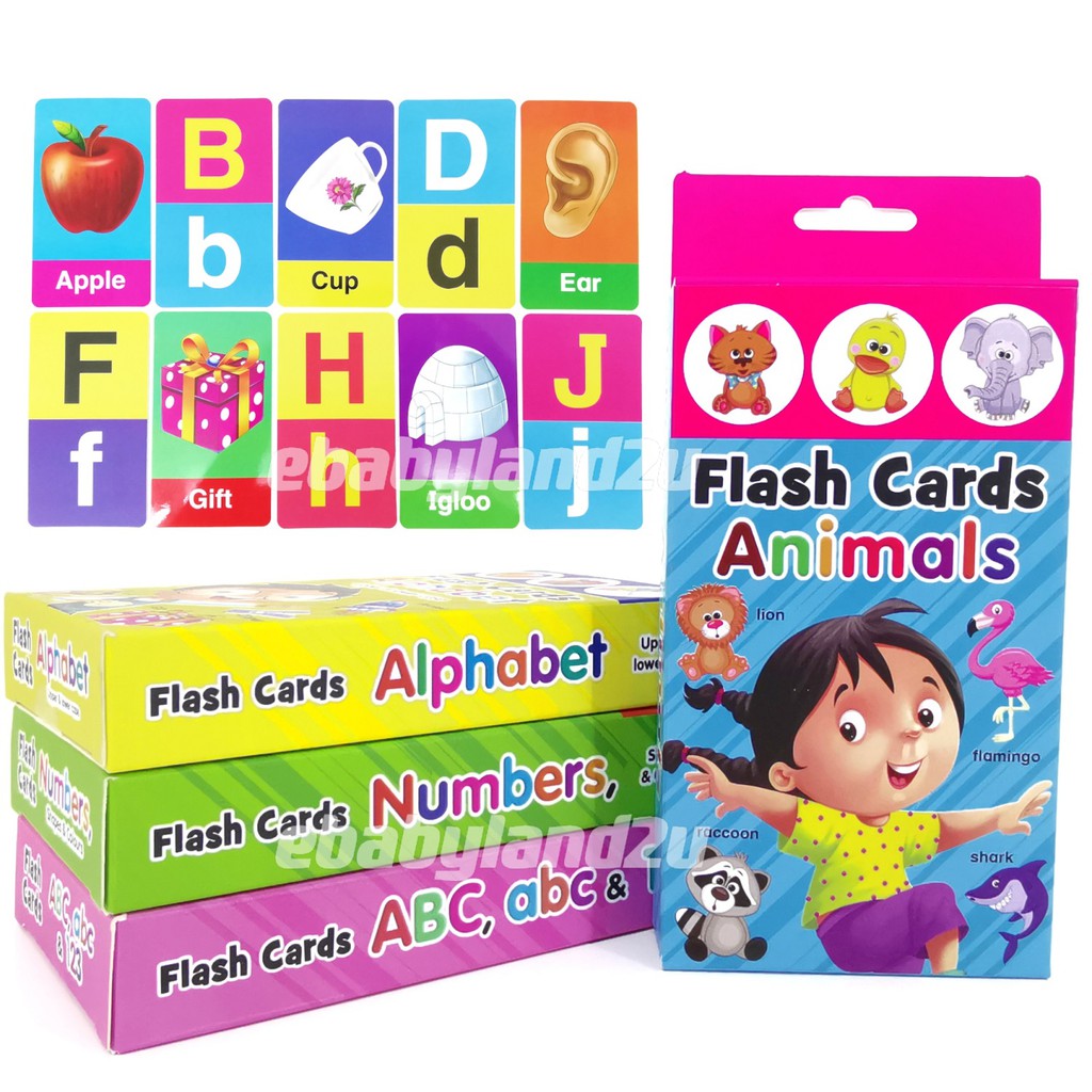 Colorful Flash Card ABC Alphabet Number Animals Kad Imbas Budak Early ...