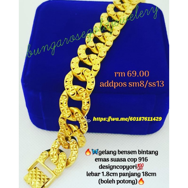 🔥🦋Gelang Tangan Bensen🦋💥 Emas Suasa Cop 916 Designcopyori💯🔥 | Shopee ...