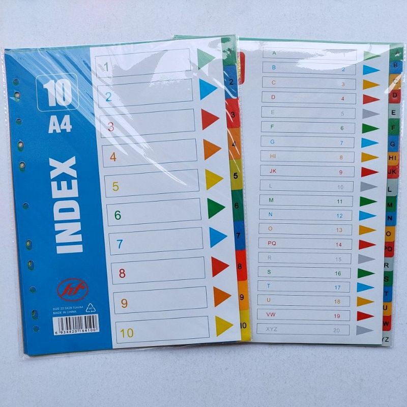 PVC Index Divider A4 10 Colours / A To Z | Shopee Malaysia