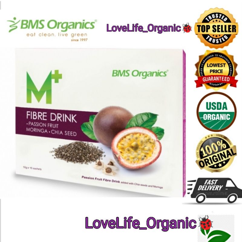 BMS ORGANICS M+ FIBRE DRINK 10g X 15Sachets Exp:4/2026 | Shopee Malaysia