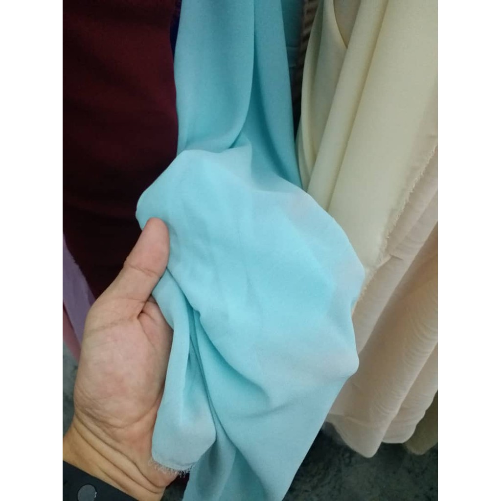 Kain Chiffon Georgette Lembut - Bidang 60 - Tiffany Green (Code: 121 ...