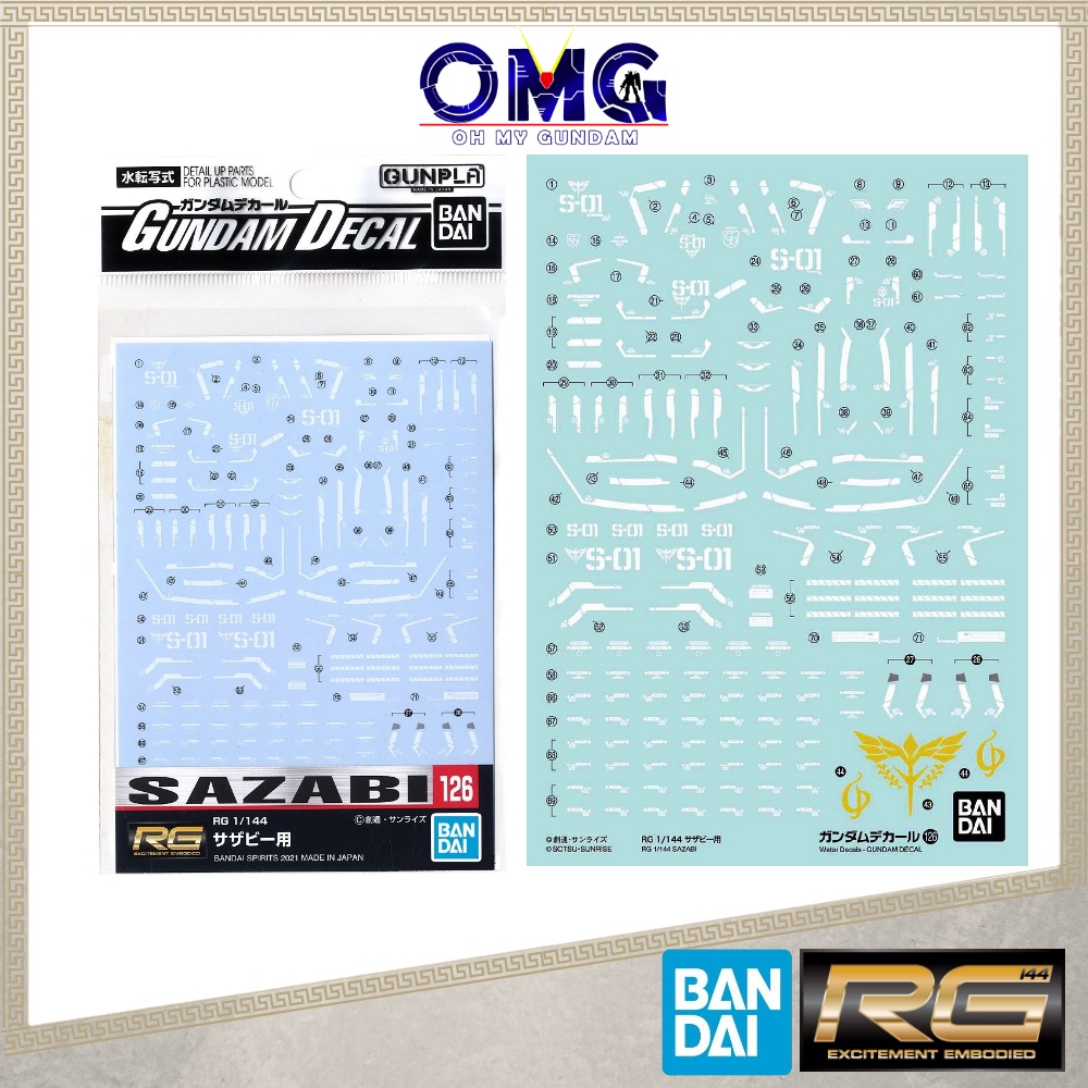 Bandai RG Gundam Decal for Sazabi Water Decal GD-126 61990 RG Sazabi 1/ ...