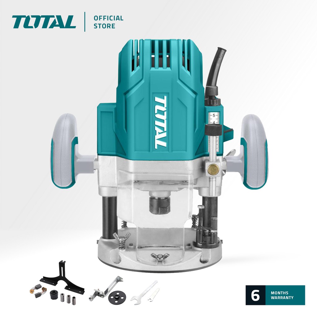 TOTAL Electric Router (1600W/6mm-12mm/1/2"/1/4"/Plunge Capacity 0-55mm ...