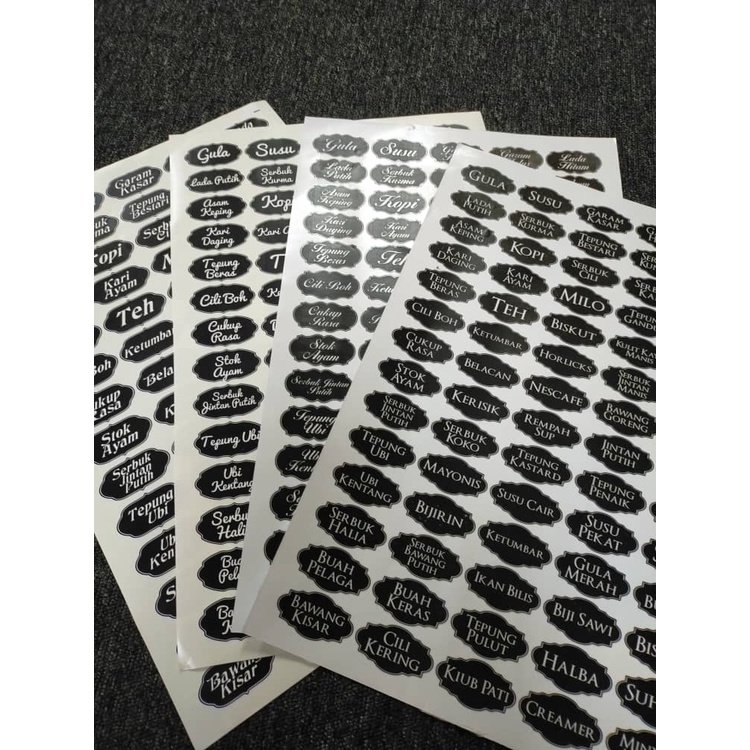 Sticker Label Dapur Kalis Air, Kitchen Sticker Label Waterproof Ready ...