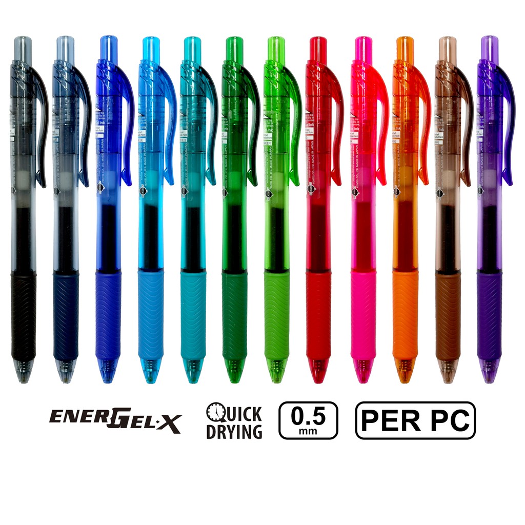Pentel EnerGel-X Retractable Color Gel Ink Roller Pen - 0.5mm (BLN105 ...