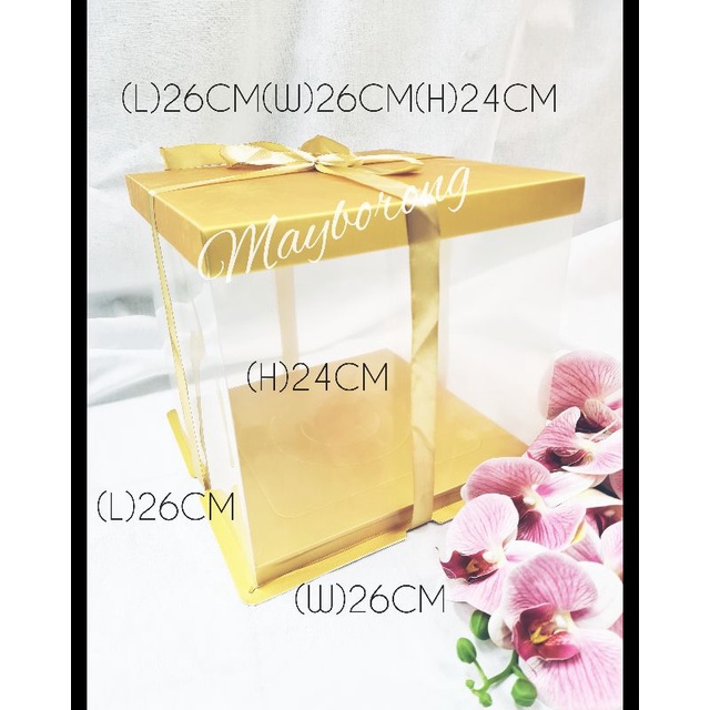 Kotak Hantaran Transparent Clear Gift Box Cake Box Kotak Kek Kotak ...