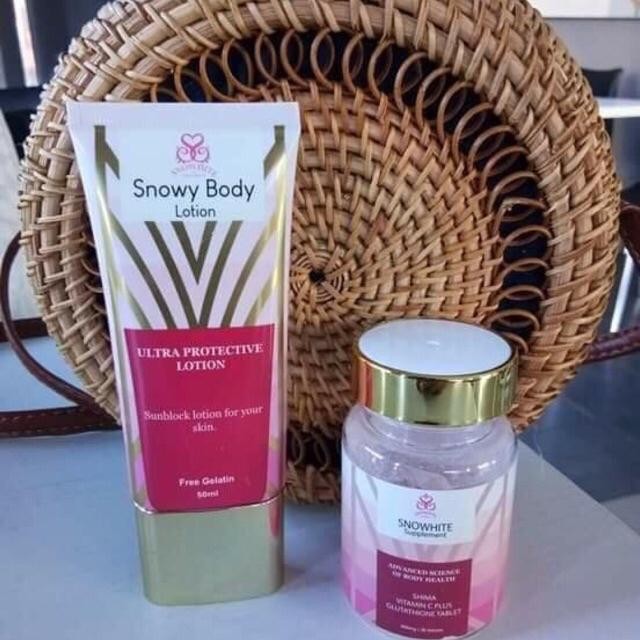 Ready Stock SNOWY BODY LOTION dan SNOW WHITE TABLET Vitamin C Original ...