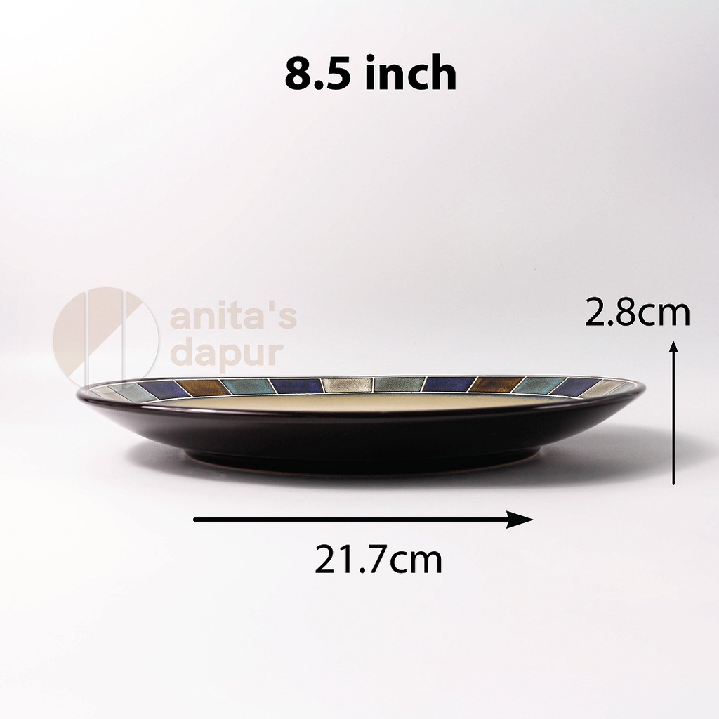 Pinggan dan Mangkuk Blue Grid (Koleksi Klasik Eropah)/Blue Grid Plate ...