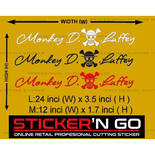 STICKER CUTTING CUSTOM ONE PIECE monkey d luffy DESIGN | Shopee Malaysia