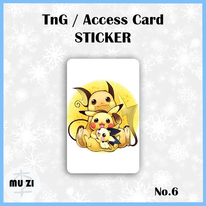 Pokemon Pikachu TnG Card STICKER NFC STICKER Waterproof Thick Hard ...