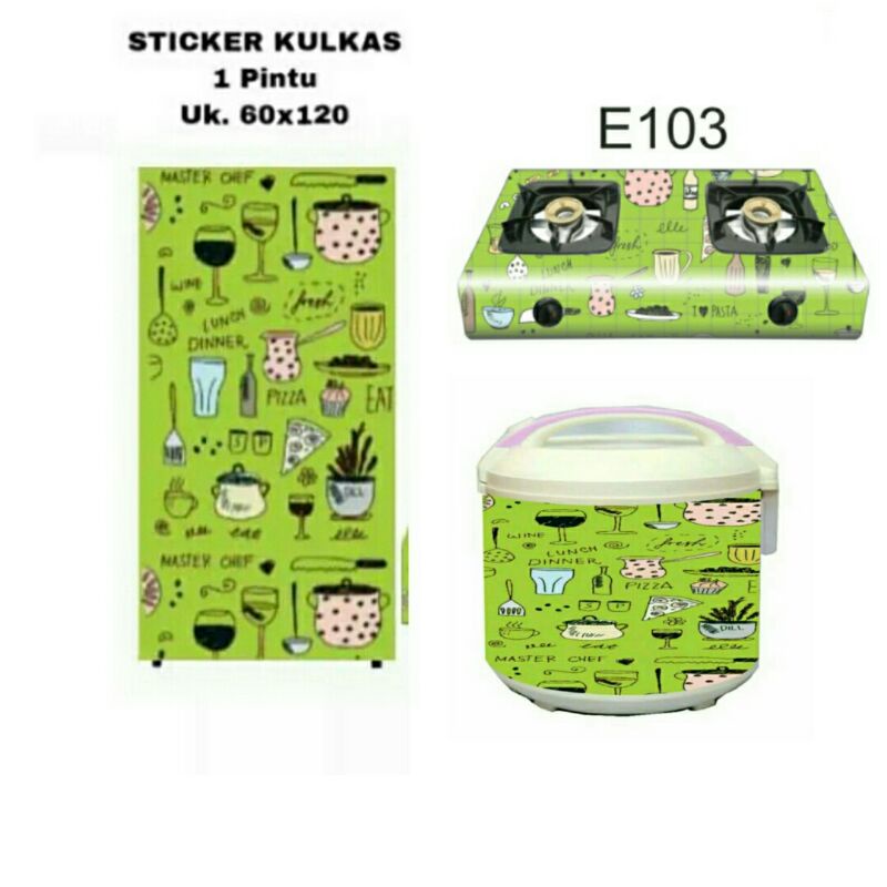 3 in 1 package sticker / 2 burner stove sticker / 1 door refrigerator ...