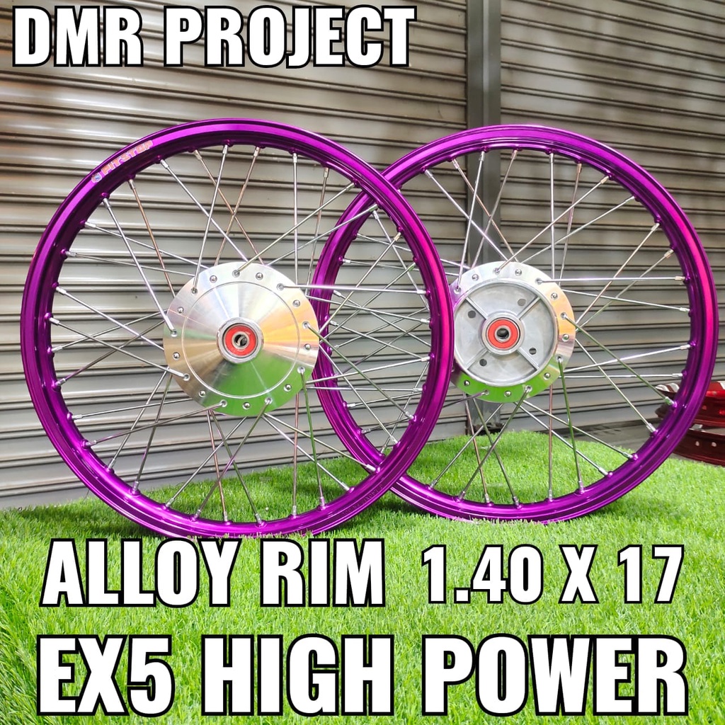 ALLOY RIM EX5 / HIGH POWER COMPLETE SET (SIAP SENTAR)140 X 17 WITH ...