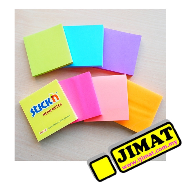 HOPAX Neon Sticky Note / Memo Pad / Stick'N Notes 3x3 100's Pad 21133 ...