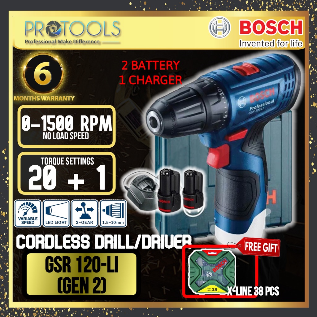 BOSCH GSR 120-LI GEN2 (GSR120-LI / GSR120 / GSR120LI) CORDLESS DRILL ...