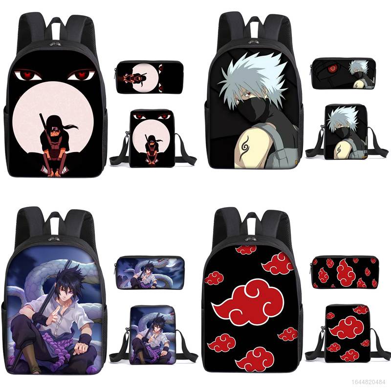 NARUTO Kids Backpack Cartoon Kakashi Student School Bag Pencil case ...