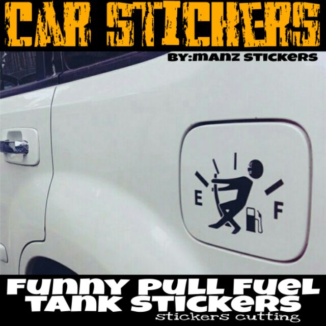 [24 HOURS SHIP] STIKER PULL FUEL TANK FUNNY / CAR STICKER PULL FUEL ...