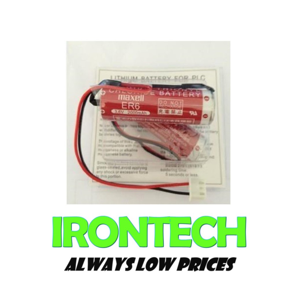 MAXELL ER6C AA 3.6V 1800mAh CNC PLC Lithium Battery With Plug | Shopee ...