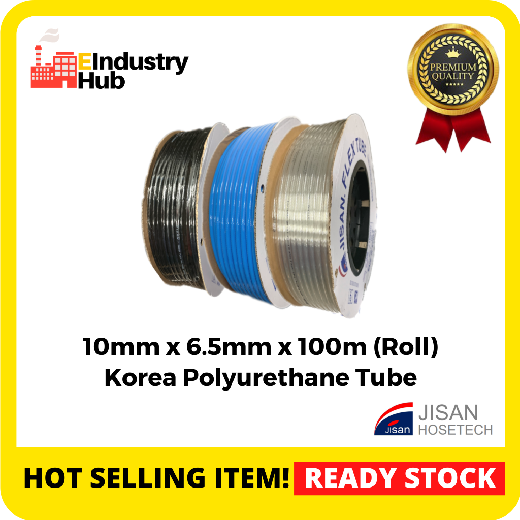 KOREA JISAN PU Hose Pipe Pneumatic Polyurethane Tube PU Tube PU Tubing Air Hose 10mm x 6.5mm x ...