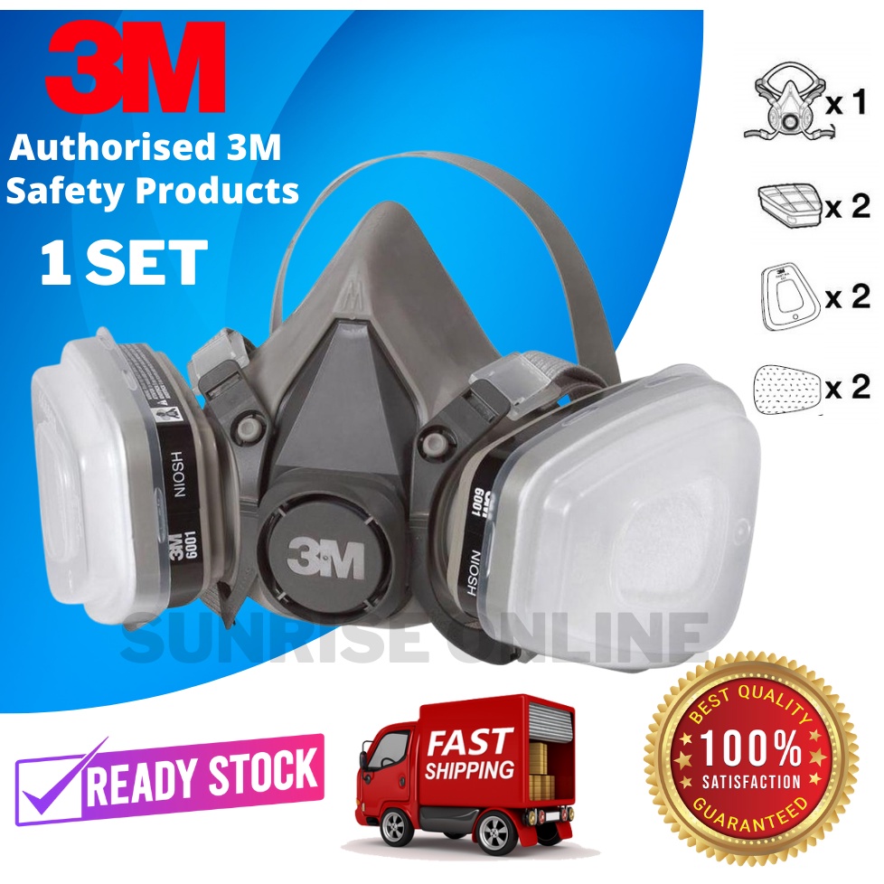 [ORIGINAL] 3M 6200 Reusable Respirator + 3M 6051 A1 + 3M 5935 P3 R + 3M ...