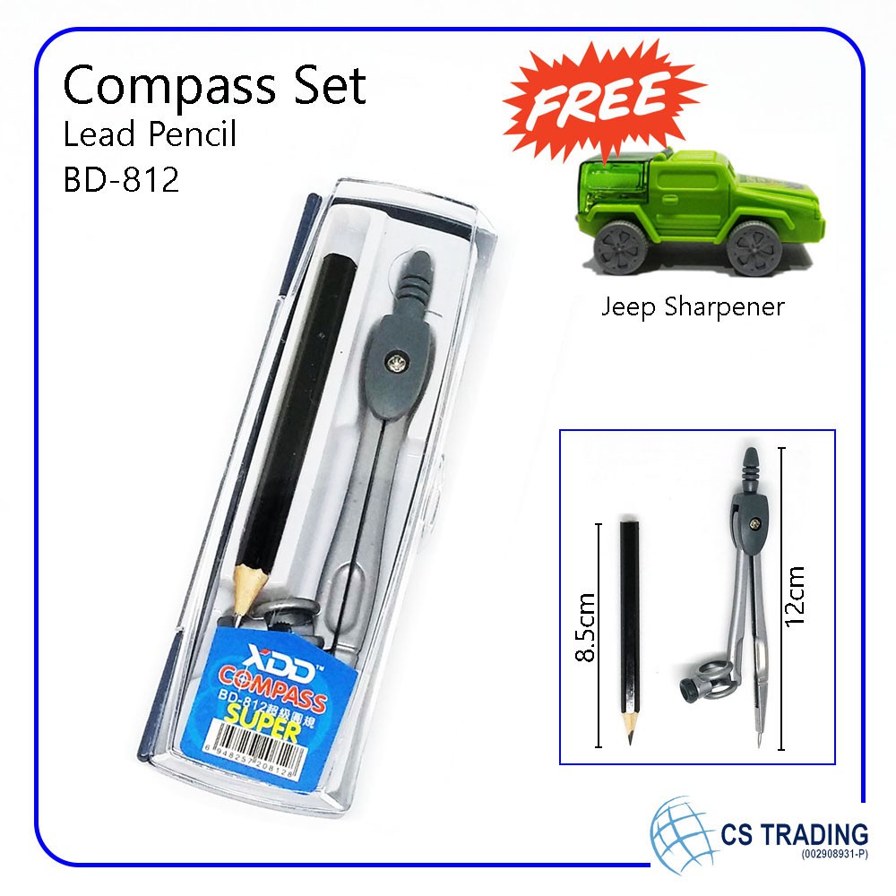 (FREE Sharpener) Compass Set with Lead Pencil | Shopee Malaysia