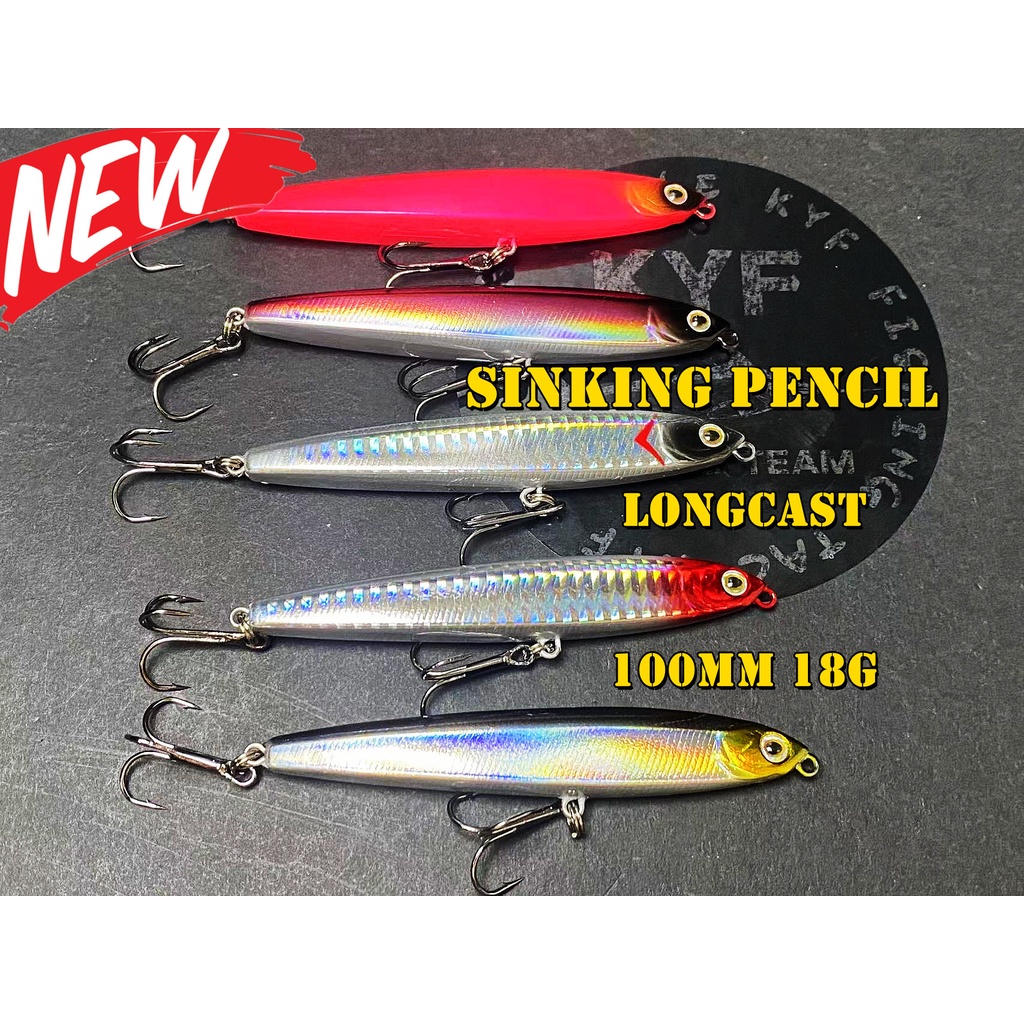 LONGCAST SINKING PENCIL 100mm18g PENCIL LURES GEWANG TERGELAM TOMAN ...