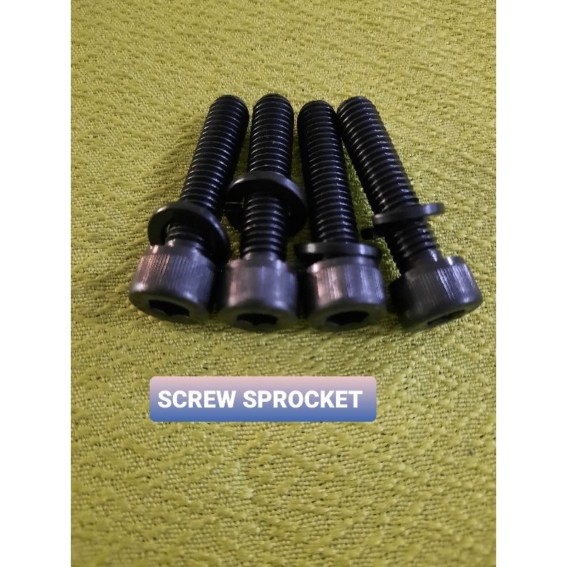 SCREW SPROCKET/SPOKET SKUR/SKUR HUB SPOKET (ALLEN KEY 4PCS+WASHER ...