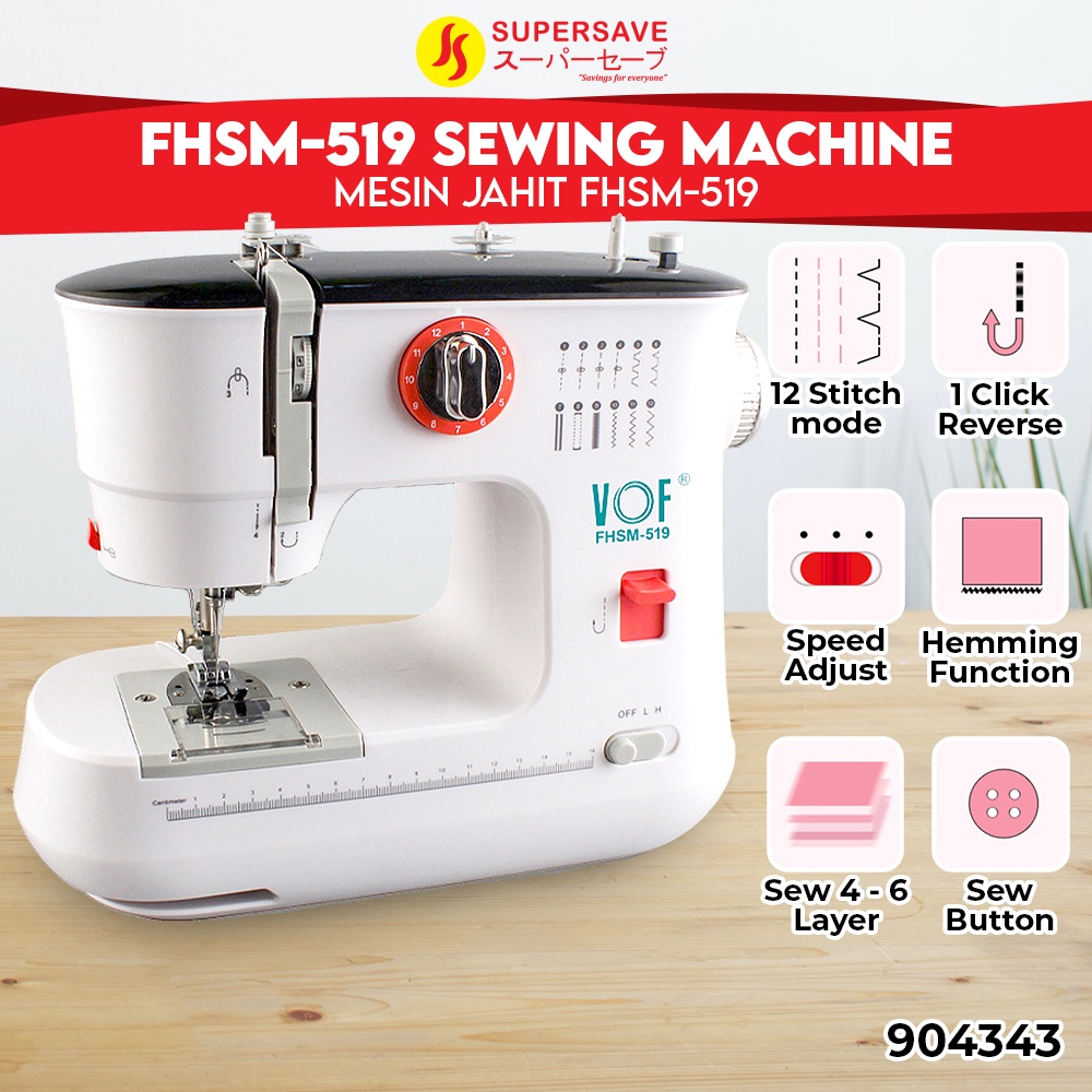 SUPERSAVE (FHSM-519) NEW 12in1 Portable Electric Sewing Machine Mini ...