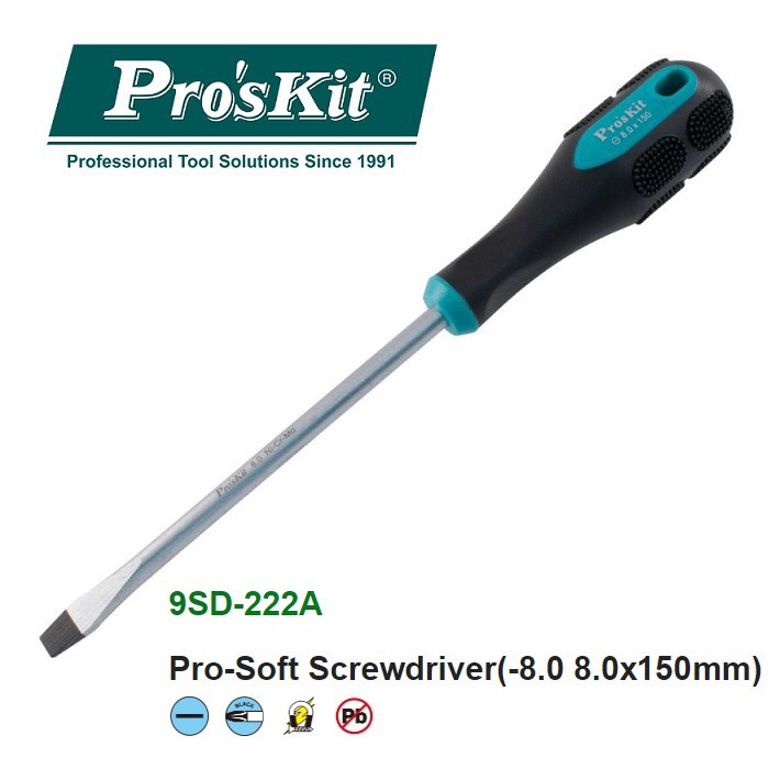 Pro'sKit 9SD-222A Pro-Soft Screwdriver (8.0x150mm) | Shopee Malaysia