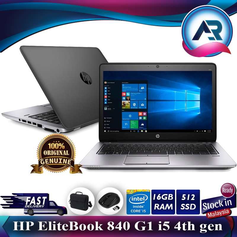 ULTRABOOK HP ELITBOOK 840 G1 INTEL CORE I5-4300 4TH GEN 16GB RAM 256GB SSD WIFI W CAM WINDOWS 11 ...