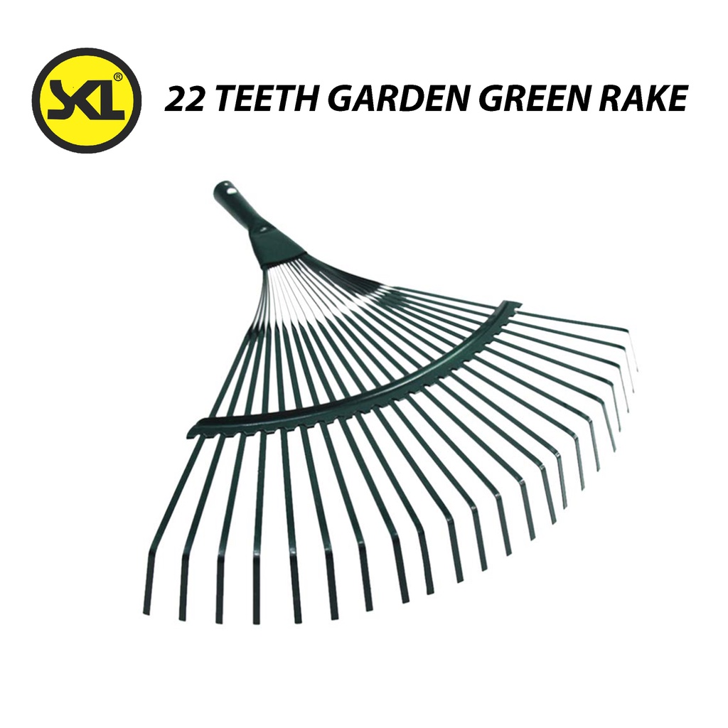 HEAVY DUTY METAL GRASS RAKE CRAWLER GARDENING 22 TEETH / Penyakar besi ...