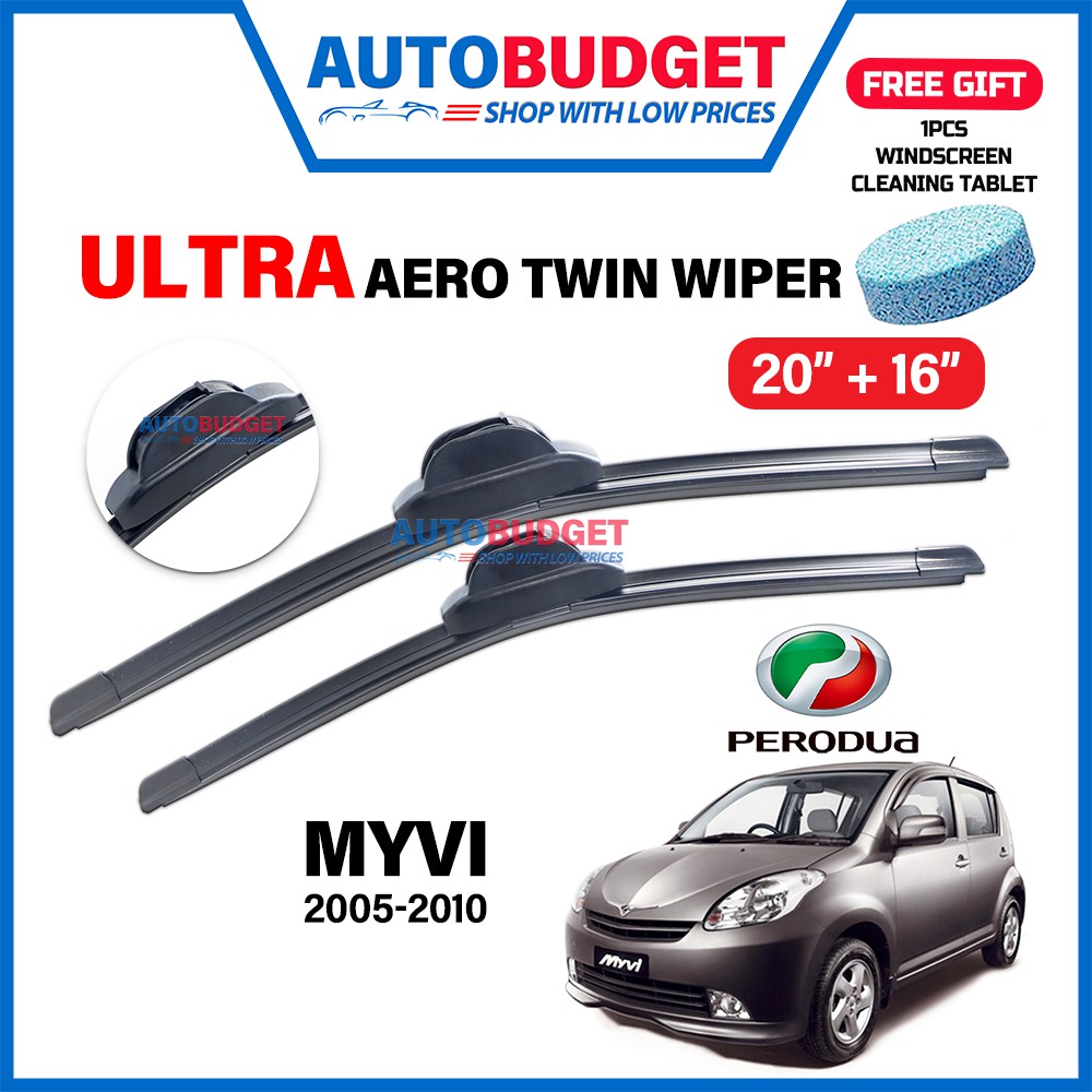 PERODUA Myvi Old 2005 ULTRA Aero Twin Wiper UNIVERSAL ADAPTER MYVI Wiper Set (20" +16") Wiper ...