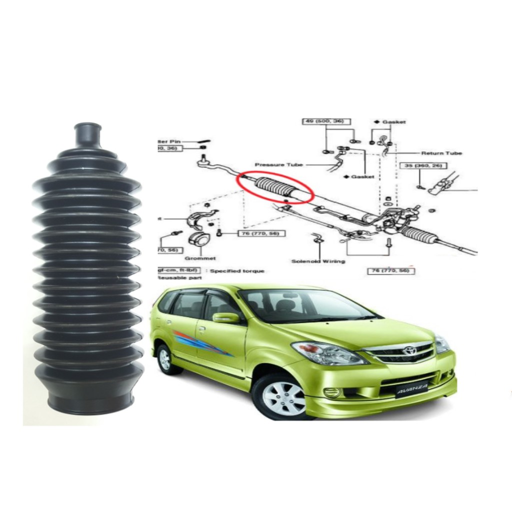 OEM Toyota Avanza 1.3/1.5 F601 F602 2003-2011y Steering Rack Boot ...