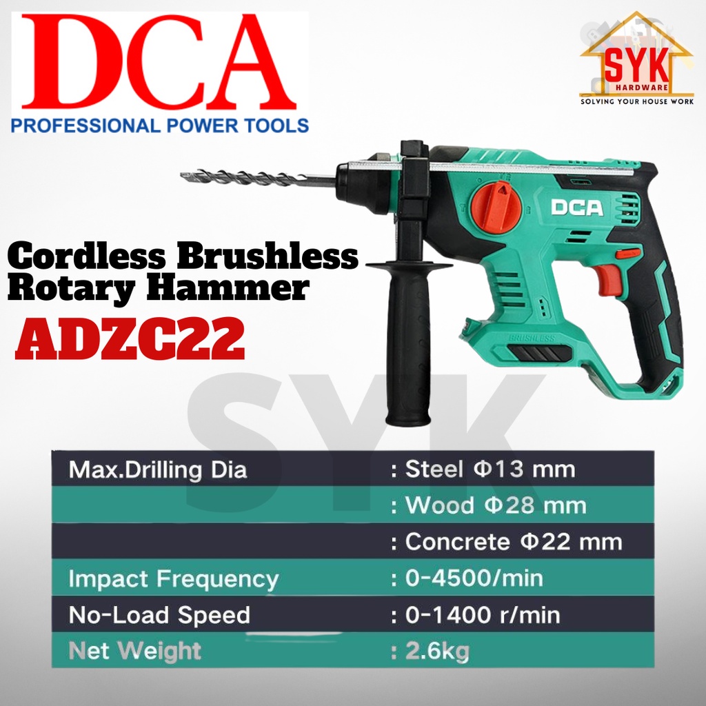SYK (FREE SHIPPING) DCA ADZC22 Cordless Brushles Rotary Hammer Concrete ...