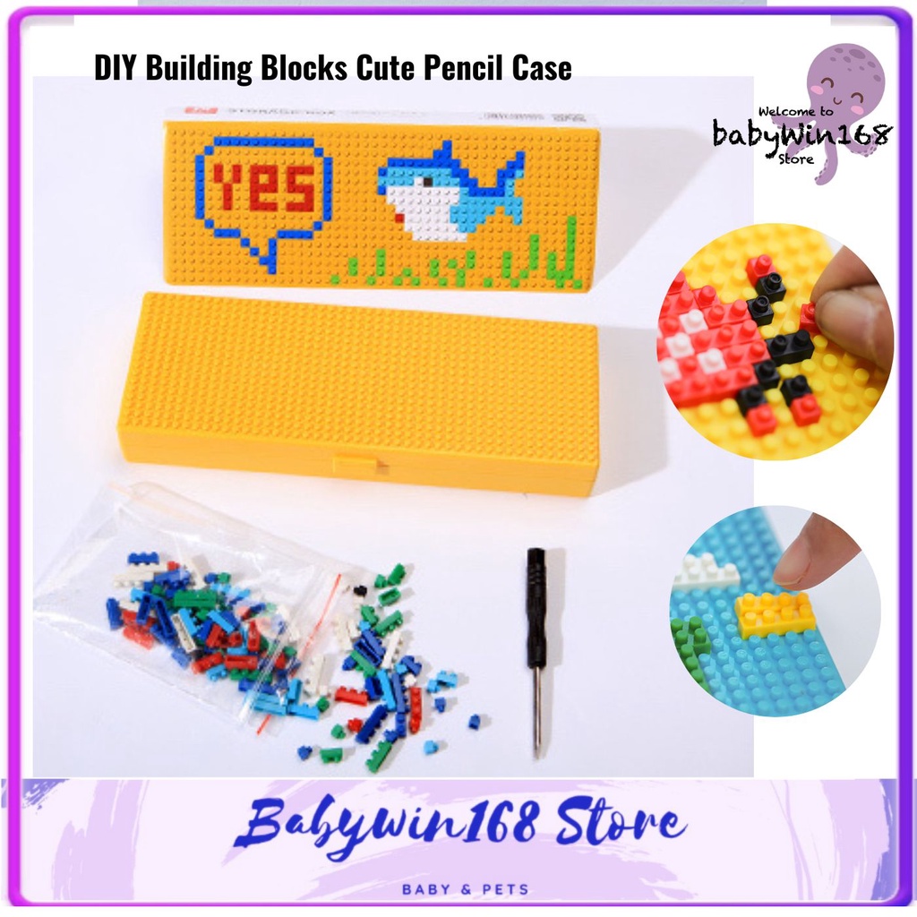 DIY Building Blocks Cute Pencil Case( Spiderman, Superman, Minions ...